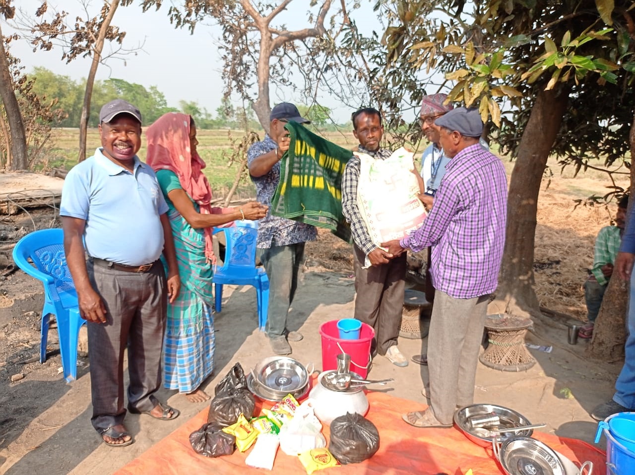 Relief materials support to fire victims - LCWS