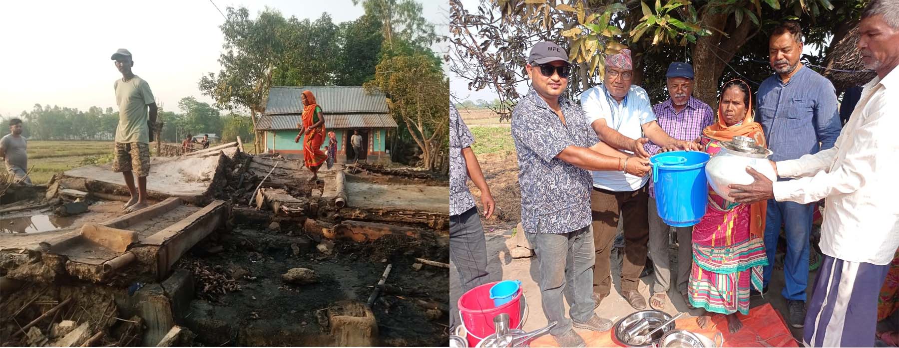 Relief materials support to fire victims - LCWS